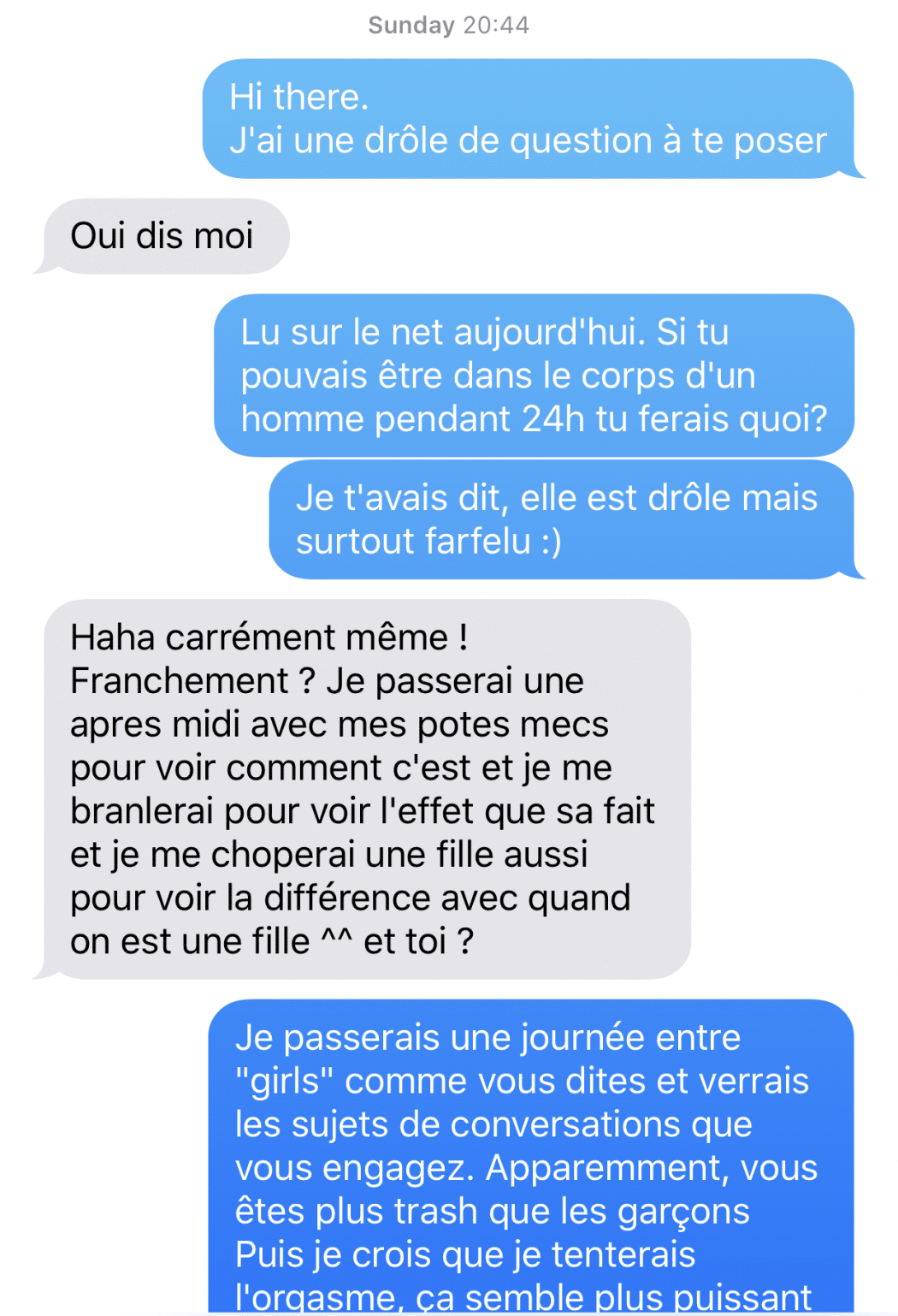 sujet de conversation avec une fille par texto