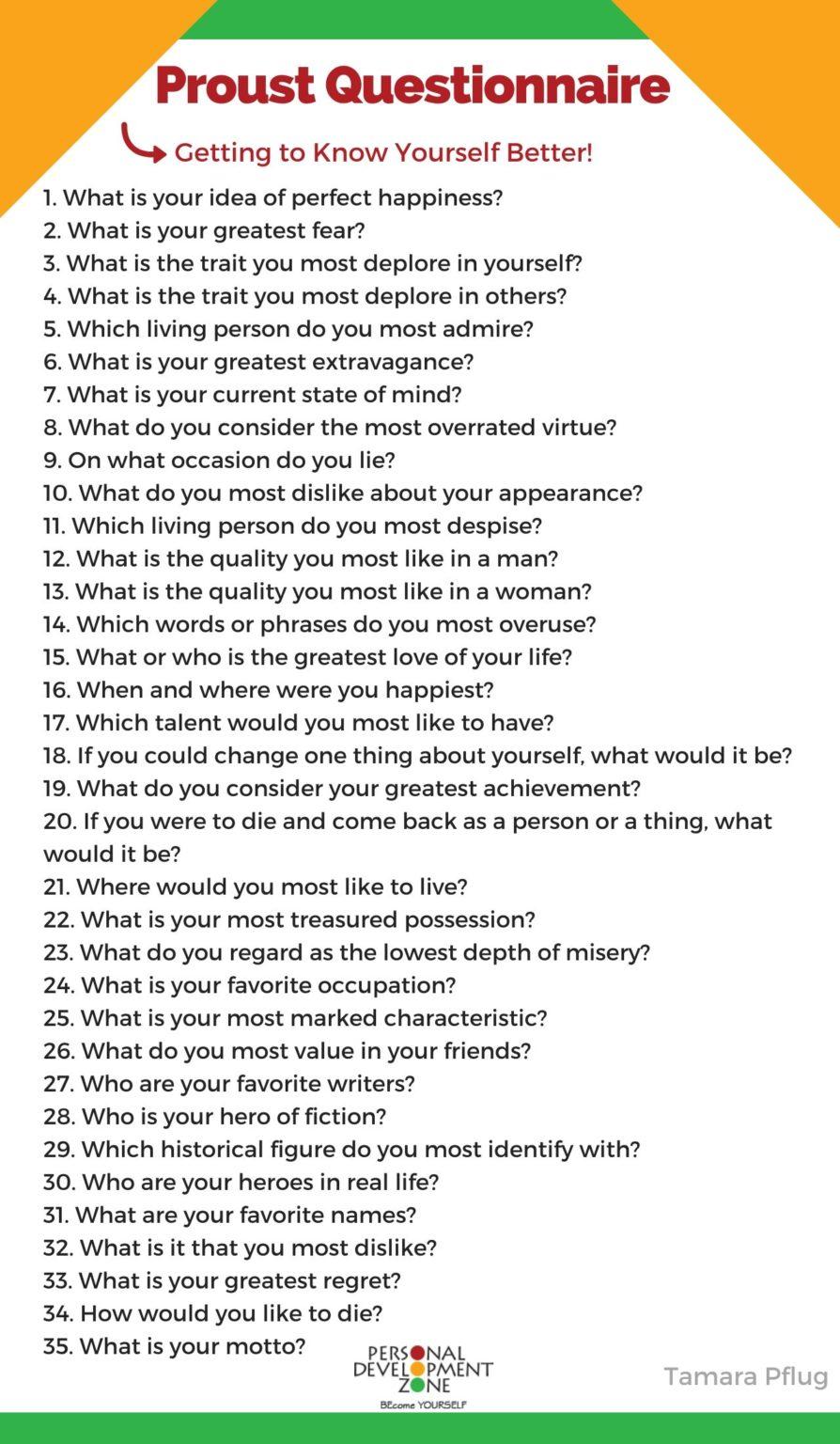 Questionnaire De Proust Pdf