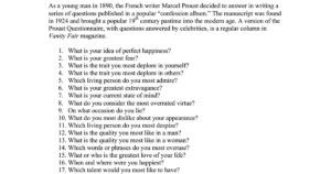 Questionnaire De Proust Pdf