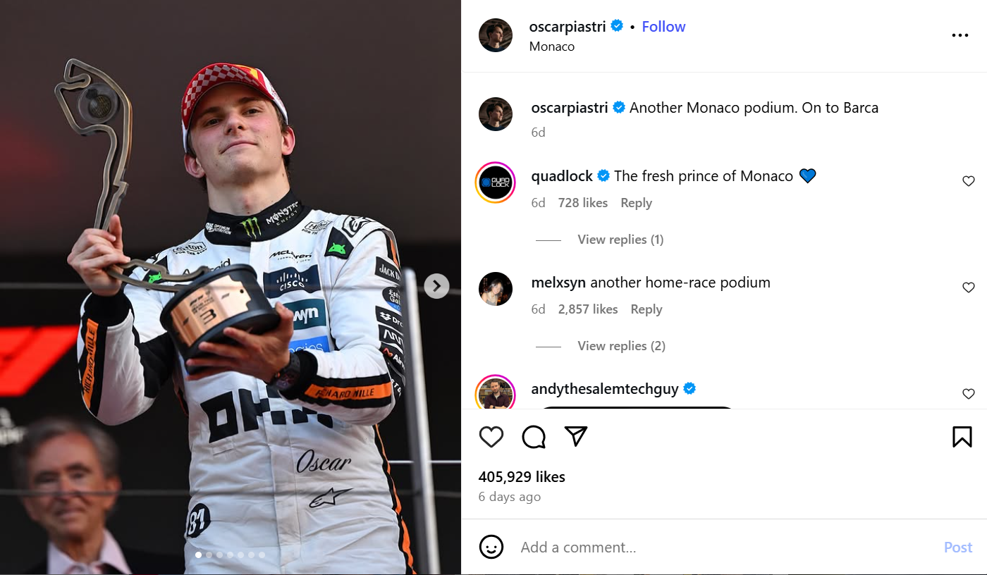 Oscar Piastri Récompenses